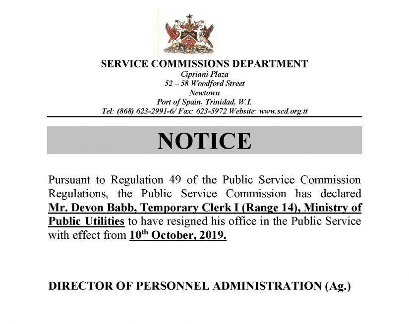Publication of Service Commission Department Notice | The Ministry of ...